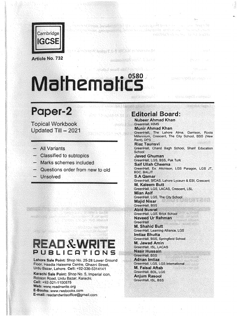 Read Write IGCSE Maths p2 | PDF