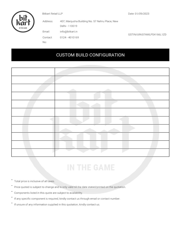 Custom Build Configuration | PDF