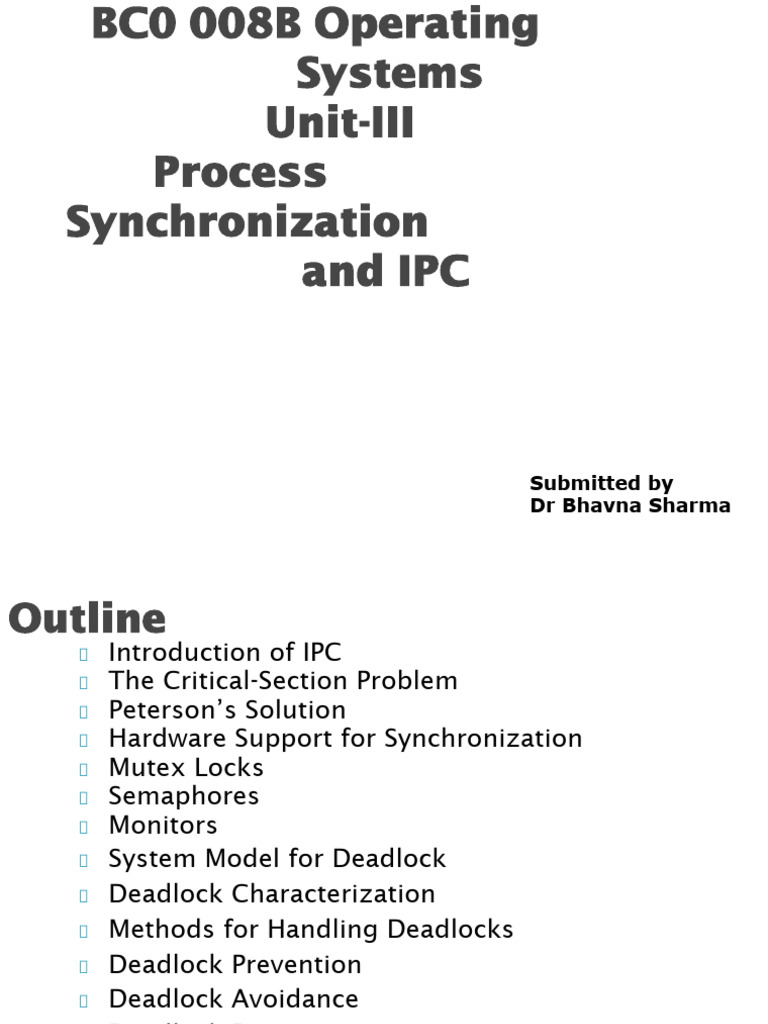 Bhavna-Os IV Sem A+b1&e2+f Unit-3 | PDF | Process (Computing) | Computing