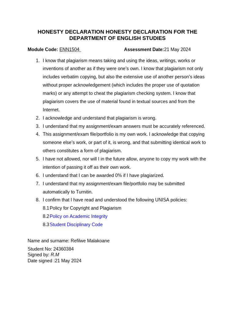 ENN1504 port Ans Sheet editted | PDF | Plagiarism