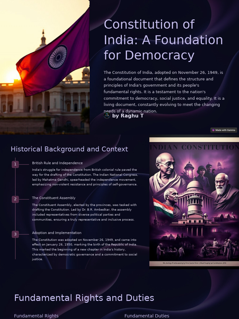 Constitution of India A Foundation For Democracy | PDF | Legal ...
