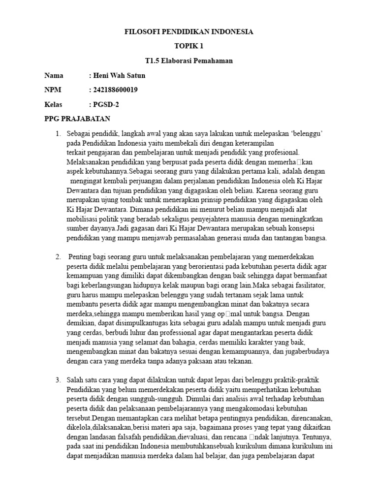 T1.5_Elaborasi Pemahaman_filosofi_heni | PDF