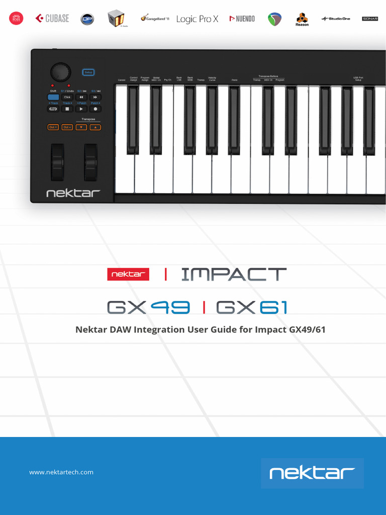Using Impact GX49-61 With Nektar DAW Integration | PDF | Garage Band | Microsoft Windows