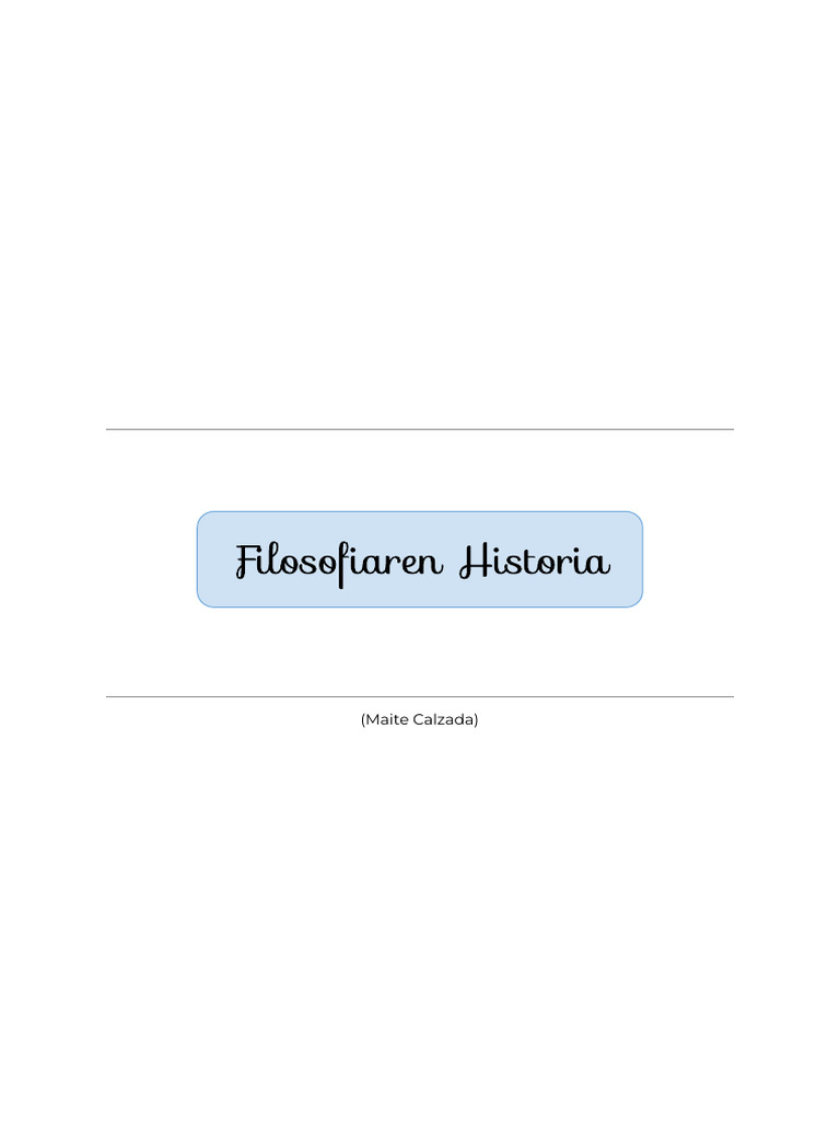 Filosofiaren Historia - 1. blokea | PDF