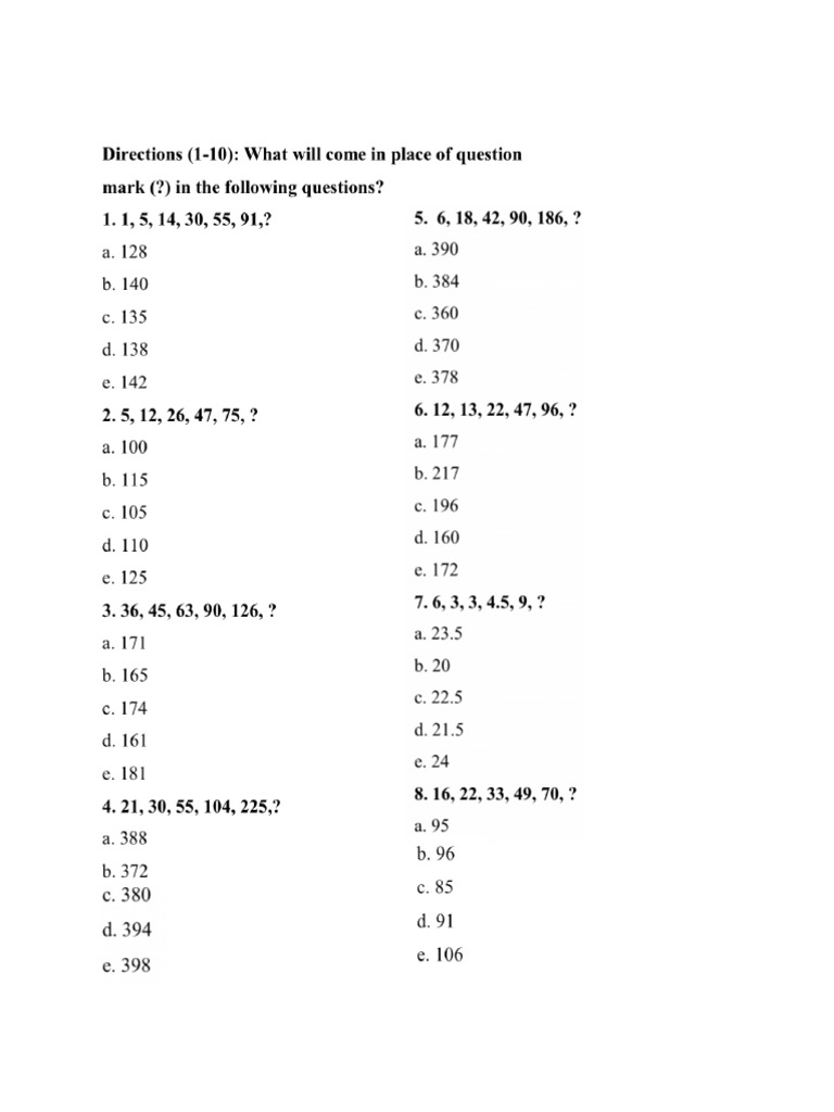 Number-Series-50 Questions | PDF