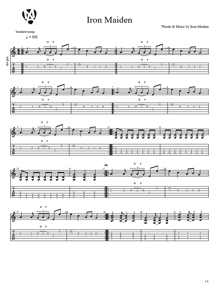 Iron Maiden - Iron Maiden (Intro + Riff) | PDF