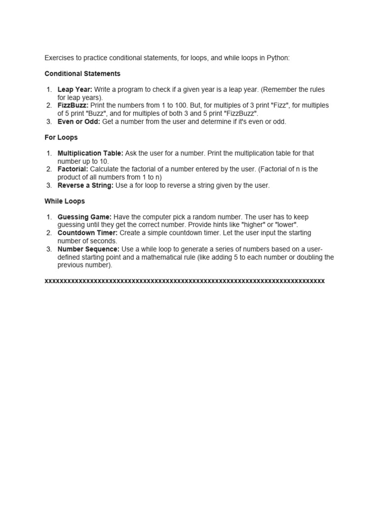Exercise Pdf