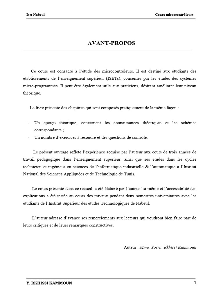 Avant Propos | PDF | Microcontrôleur | Informatique