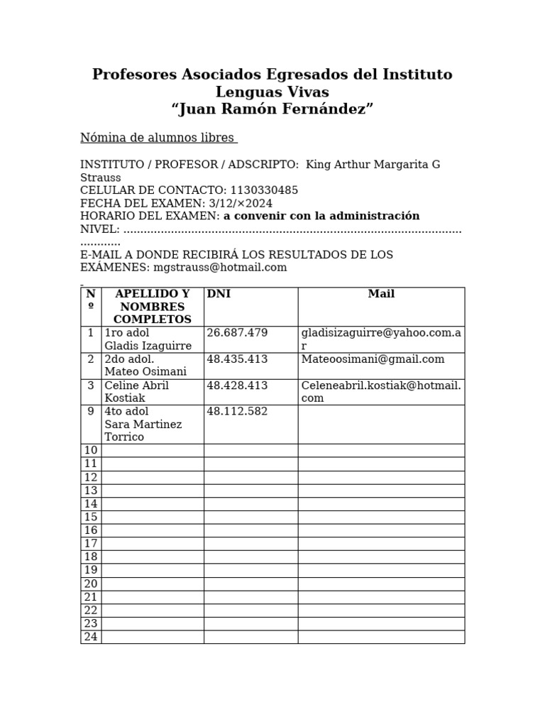 Formulario General 2023 | PDF