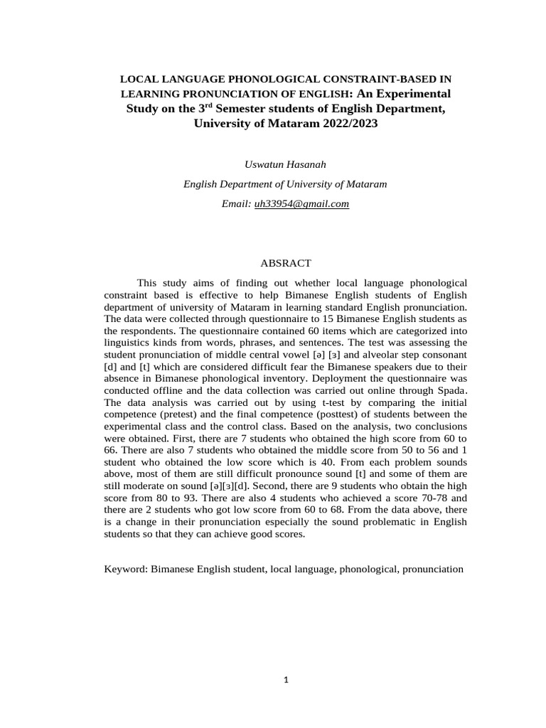 artikel | PDF | English Language | Accent (Sociolinguistics)