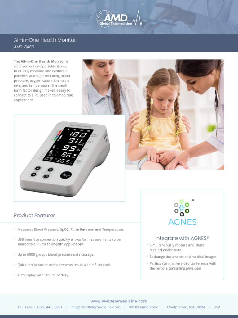 AMD 8400 All in One Health Monitor | PDF | Blood Pressure