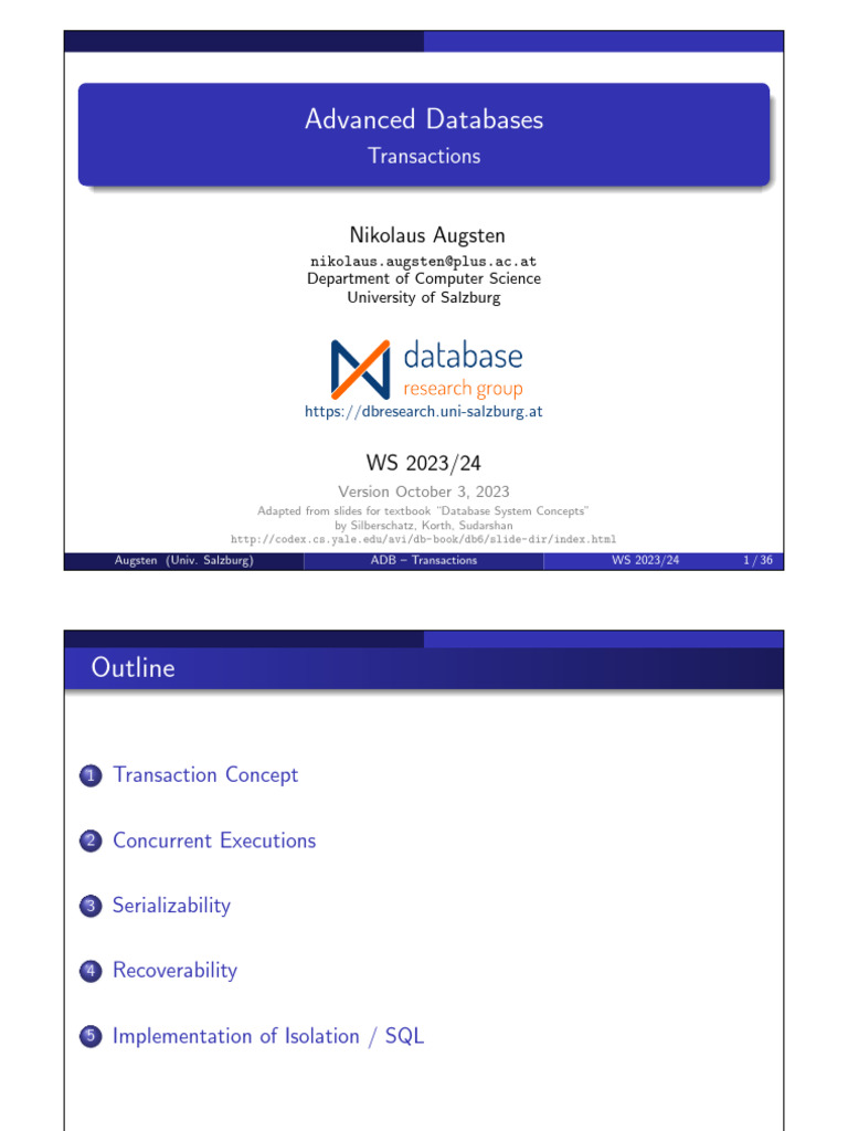 adb_01-handout-1x1 | PDF | Database Transaction | Distributed Computing