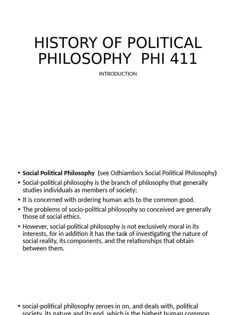 History of Political Philosophy Phi 411 Powerpoint | PDF | Socrates | Plato