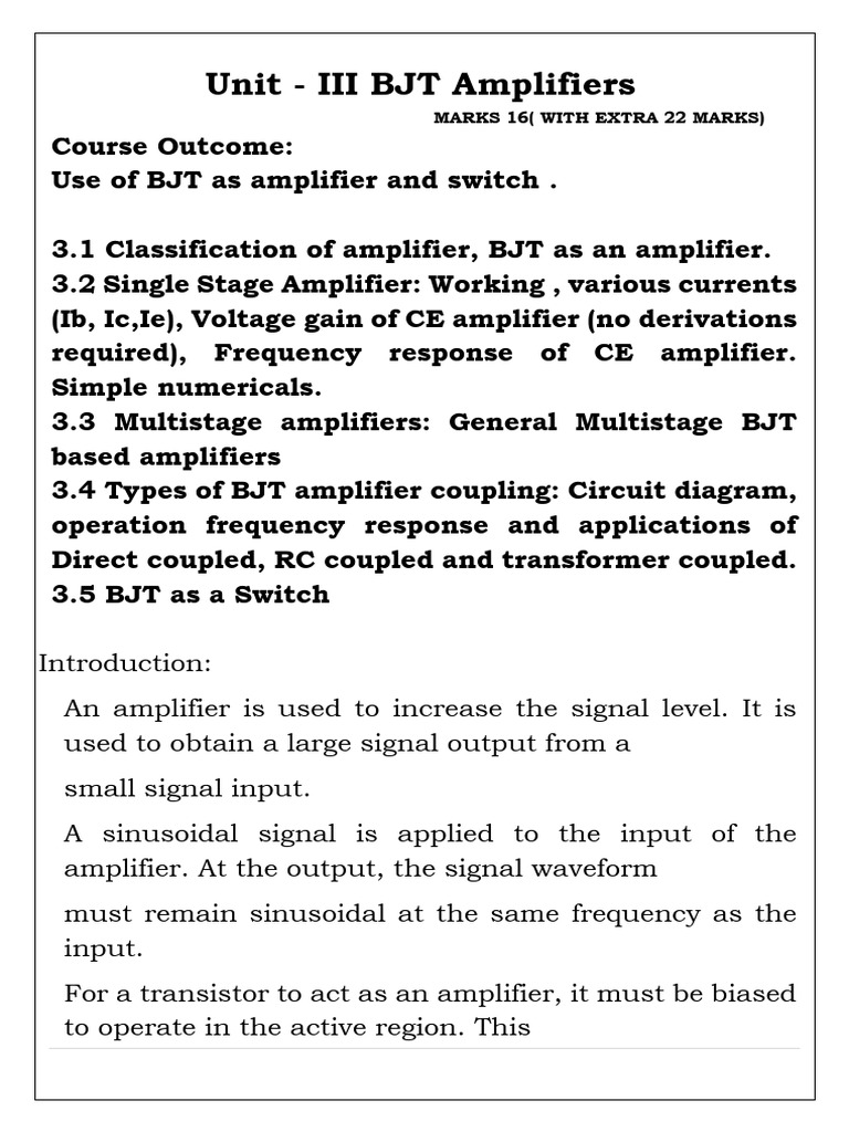 BEL_Ch3 new | PDF | Amplifier | Capacitor