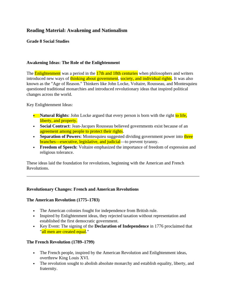 Reading-Material-grade-8-the-awakening (1) | PDF | Age Of Enlightenment ...