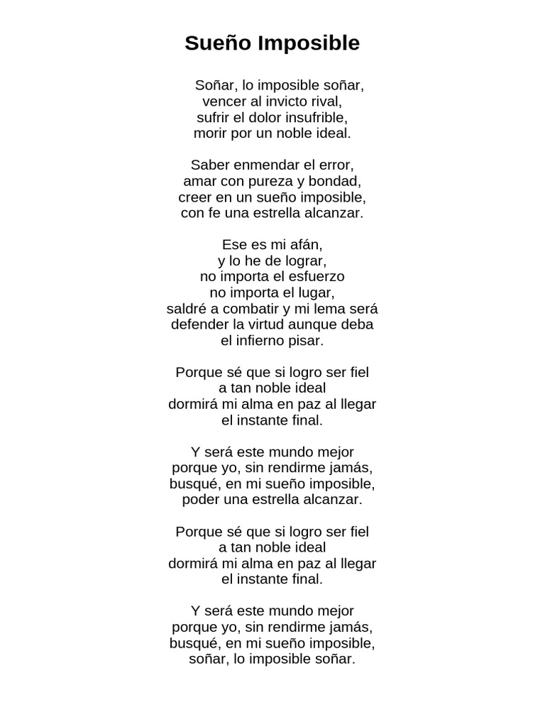 Sueño Imposible: Soñar y Lograr | PDF