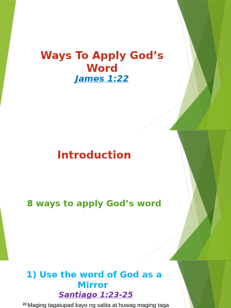 Ways to Apply God's Word | PDF