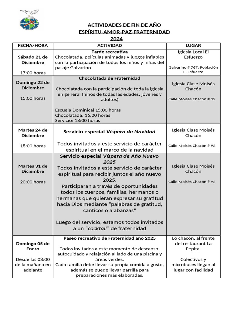 ACTIVIDADES DE FIN DE AÑO | PDF | Observancias de diciembre | Observancias
