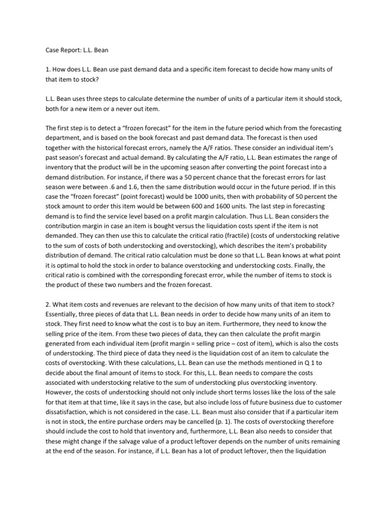 LL Bean Item ID Case Study | PDF