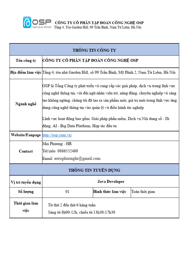 OSPN - JD - Java Dev P.VH 1224 | PDF