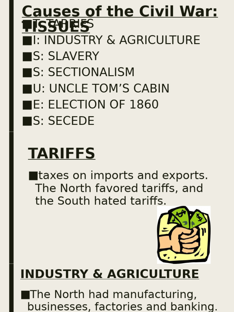 Causes of The Civil War TISSUES | PDF