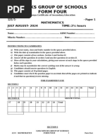 Atika School 2021 012 Mathematics Paper 1 | PDF