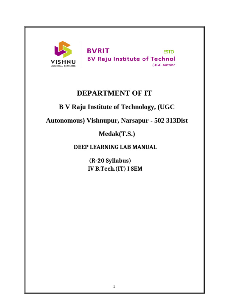 Deep Learning lab manual | PDF | Deep Learning | Image Segmentation
