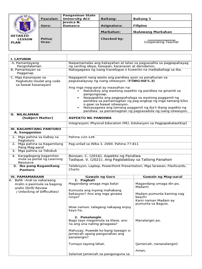 FILIPINO FINAL DLP 1 | PDF