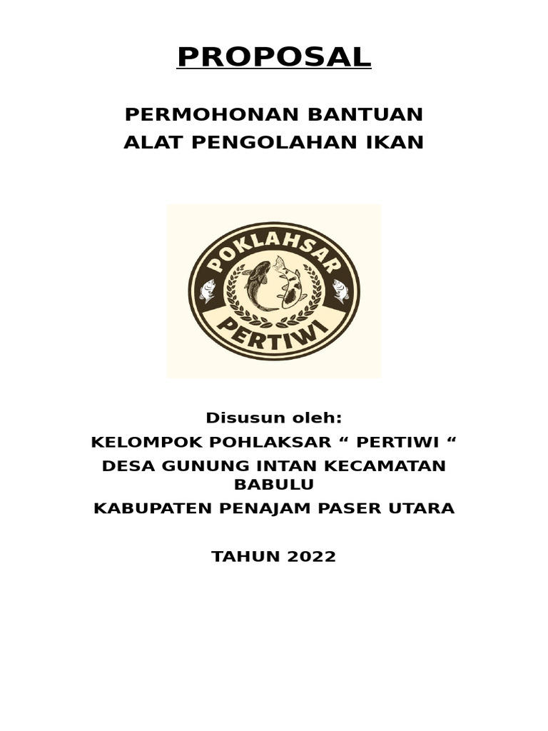 Proposal Poklahsar Pertiwi | PDF