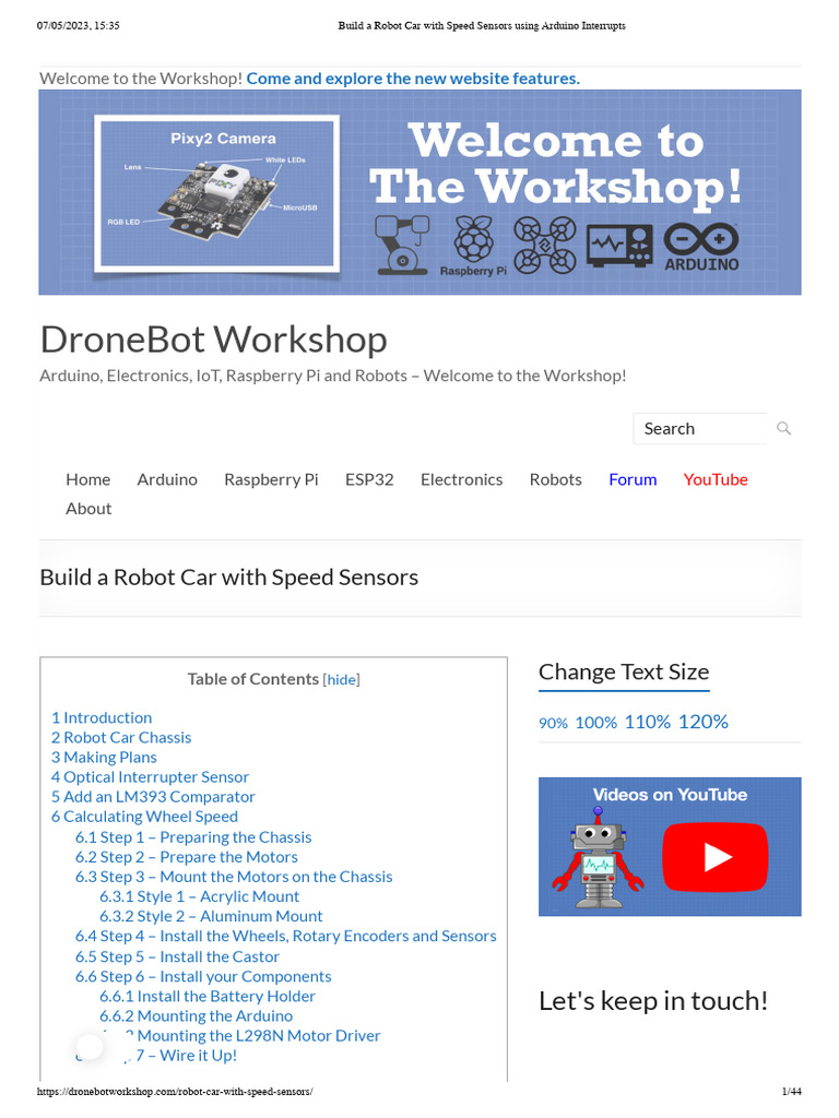 Arduino Robot Car with Speed Sensors | PDF | Arduino | Electrical ...