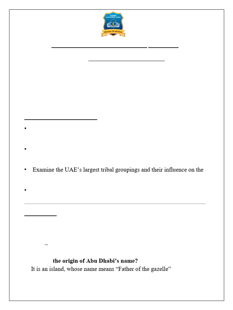 Lesson 4 Emergence of Baniyas and Qawasim and The Beginnings ...