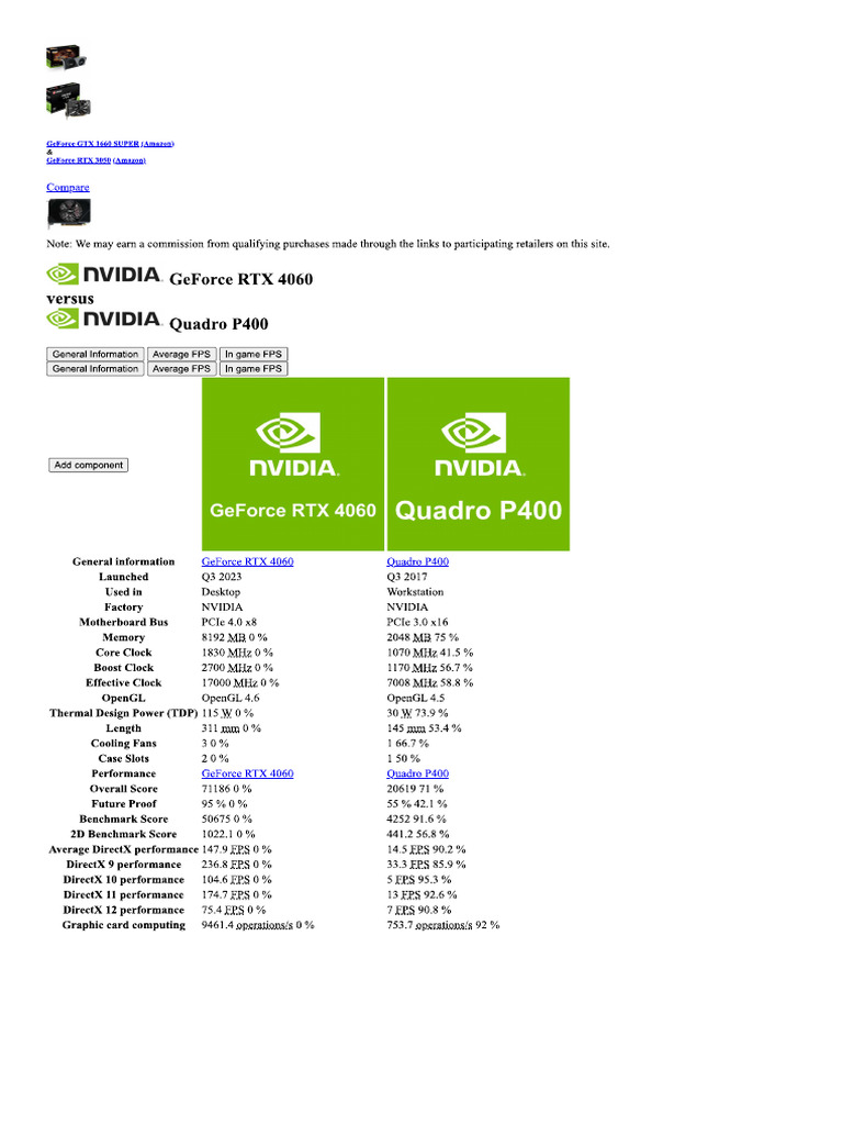 GPU Performance Comparison | PDF