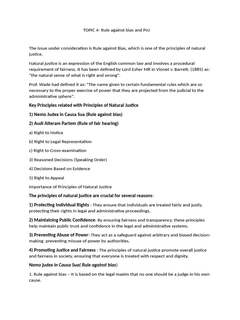 TOPIC 4 RULE AGAINST BIAS AND PNJ (1) | PDF | Supreme Court Of The ...