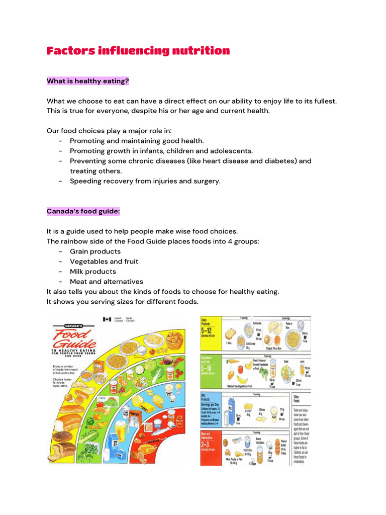 Key Factors in Healthy Eating Choices | PDF | Foods | Healthy Diet
