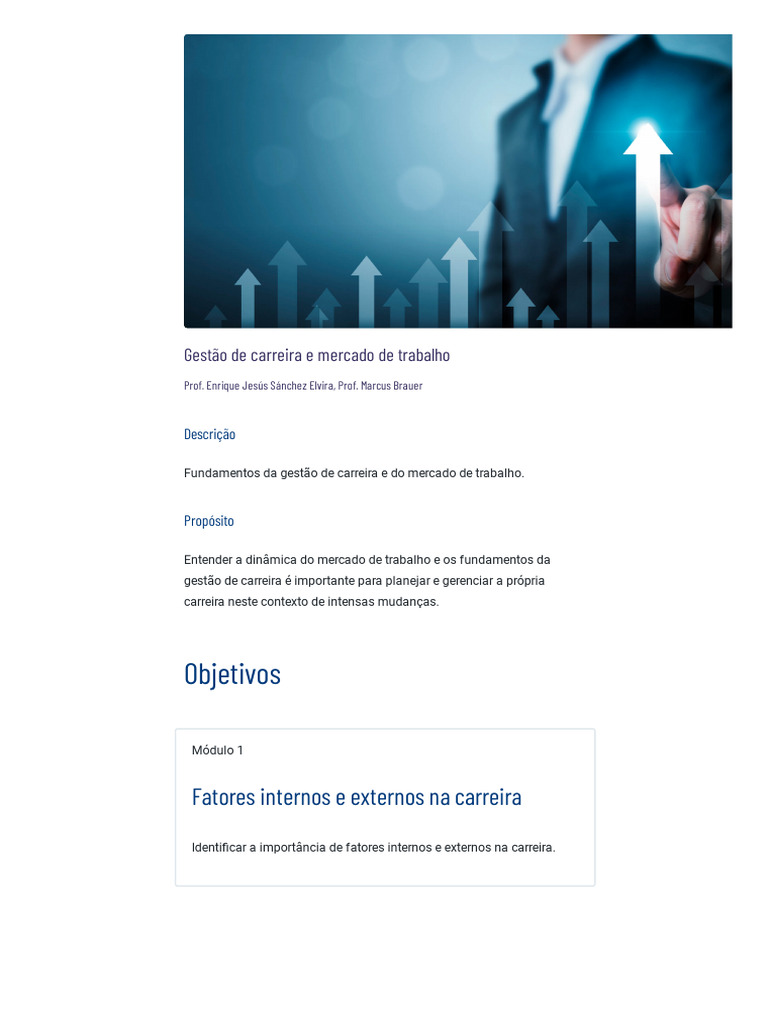 Gestão De Carreira E Mercado De Trabalho Pdf Mercado Economia