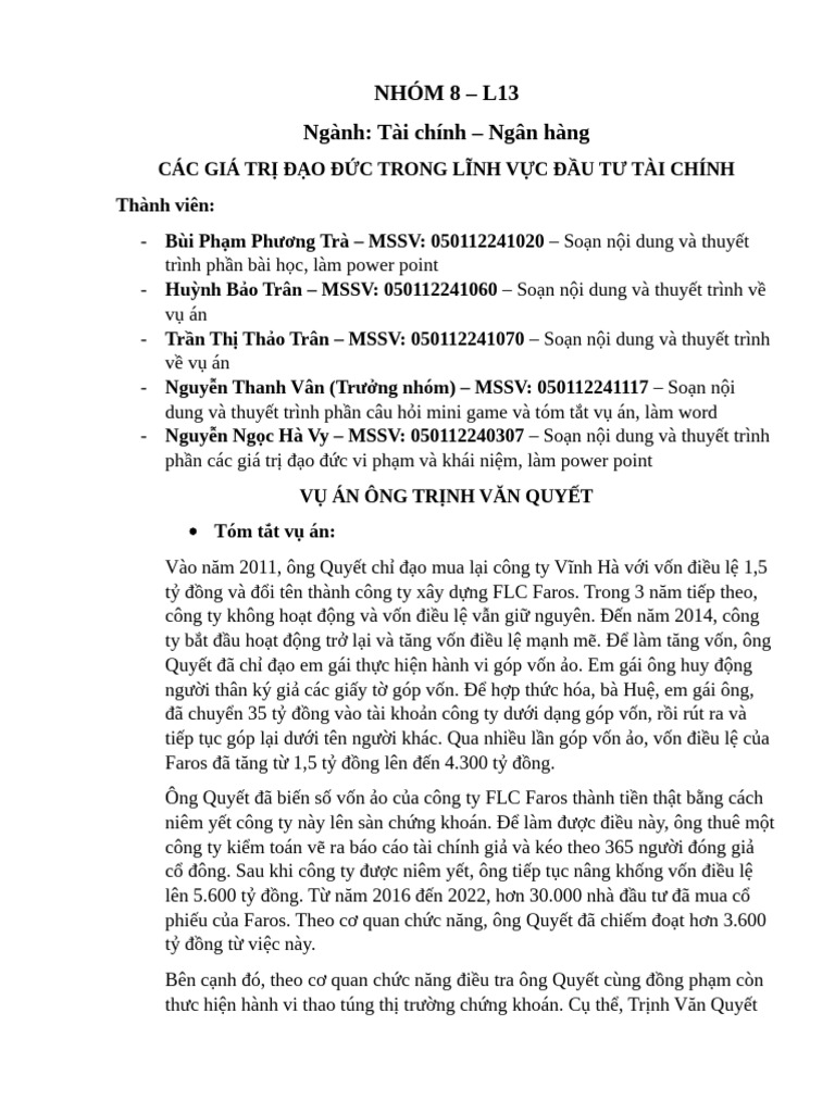 Nhóm 8 - L13 | PDF