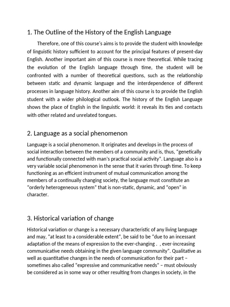 History and Evolution of English Language | PDF | Morphology ...
