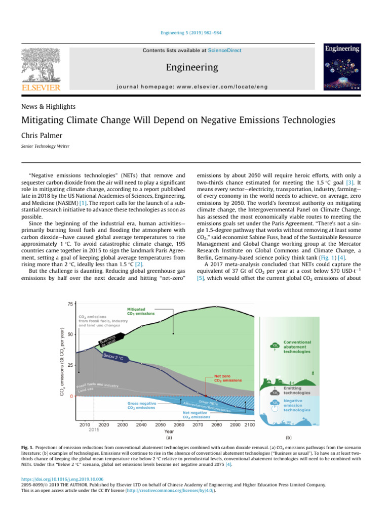 Mitigating Climate Change Will Depend On Negative | PDF | Climate ...