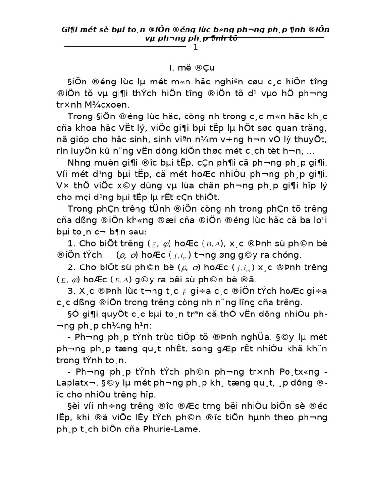 123doc Giai Mot So Bai Toan Dien Dong Luc Bang Phuong Phap Anh Dien Va Phuong Phap Anh Tu | PDF