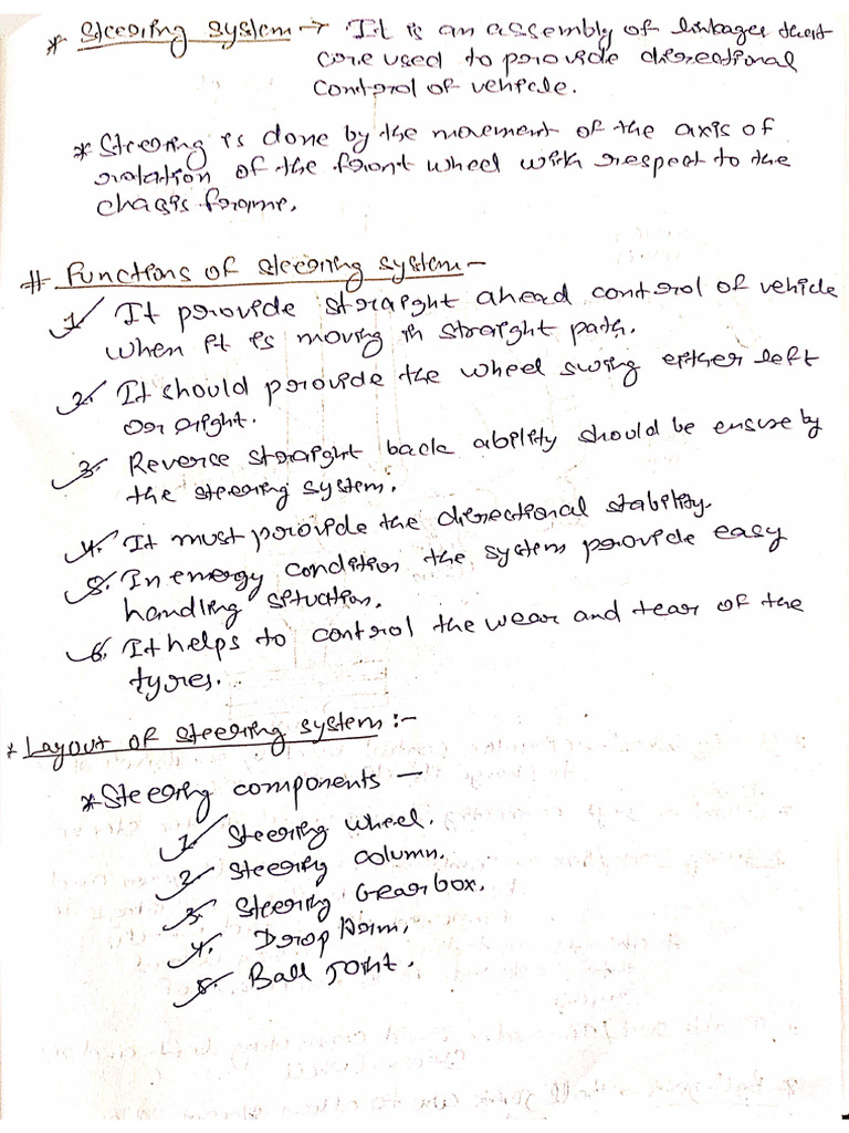 Automobile Engineering Notes | PDF