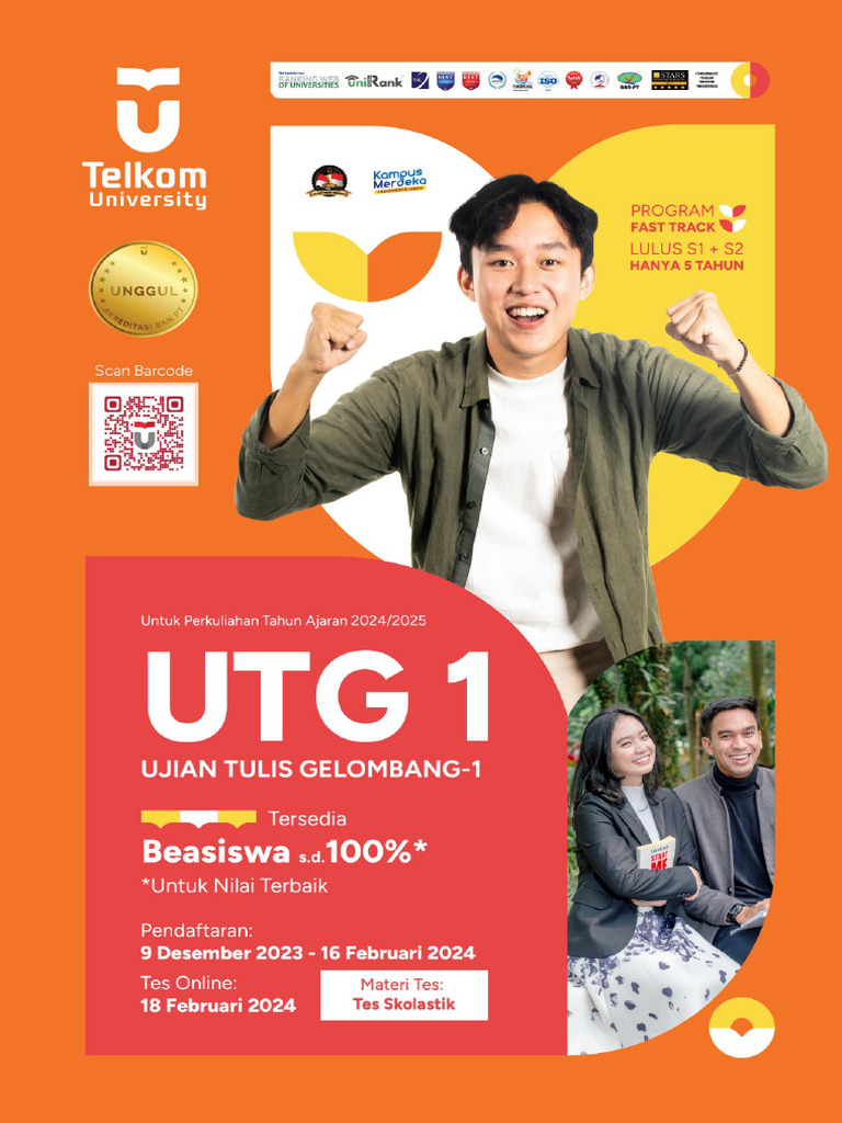 Brosur Jalur UTG 1 Telkom University 2024 | PDF
