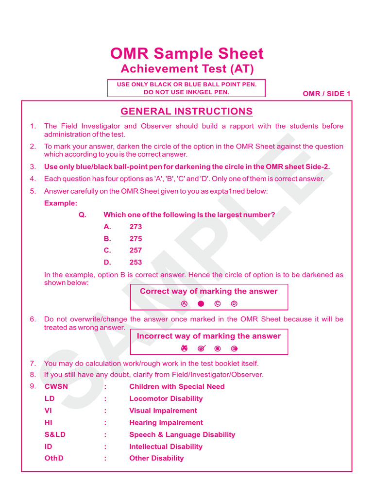 OMR Sample | PDF