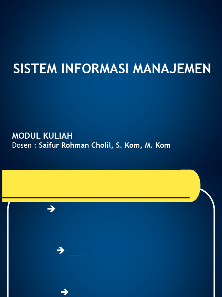 Modul SIM-1 - SISTEM INFORMASI MANAJEMEN | PDF