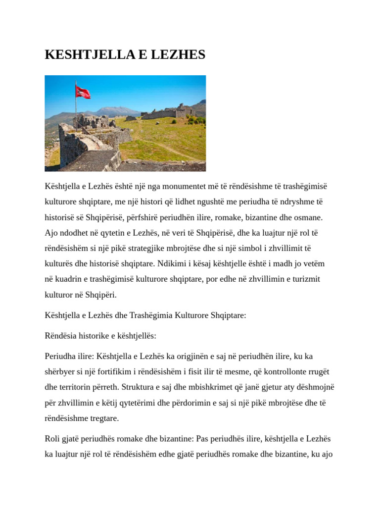 Keshtjella e Lezhes | PDF