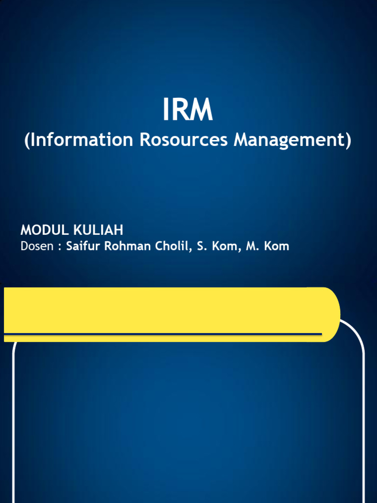 Modul SIM-IRM - SISTEM INFORMASI MANAJEMEN | PDF