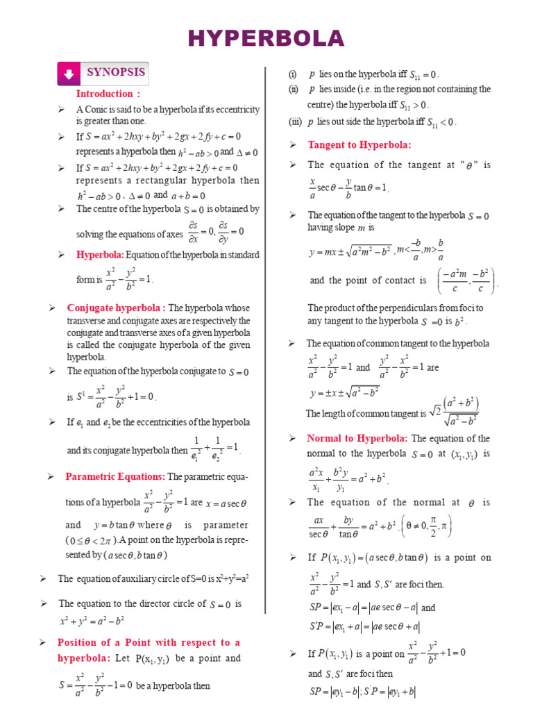 Hyperbola | PDF | Analytic Geometry | Euclidean Geometry