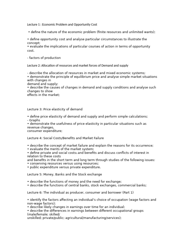 Comprehensive Economics Course Overview | PDF | Market (Economics) | Demand