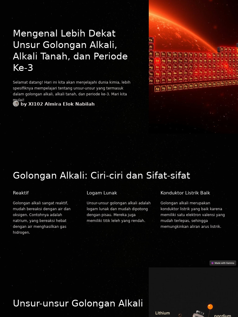 Mengenal Lebih Dekat Unsur Golongan Alkali Alkali Tanah Dan Periode Ke 3 | PDF