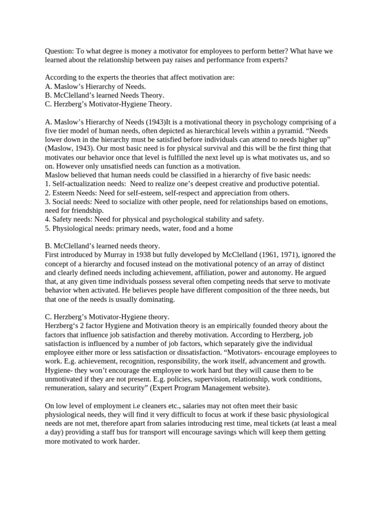 Mba Unit 3 Discussion Organisation Theory | PDF | Motivational | Motivation