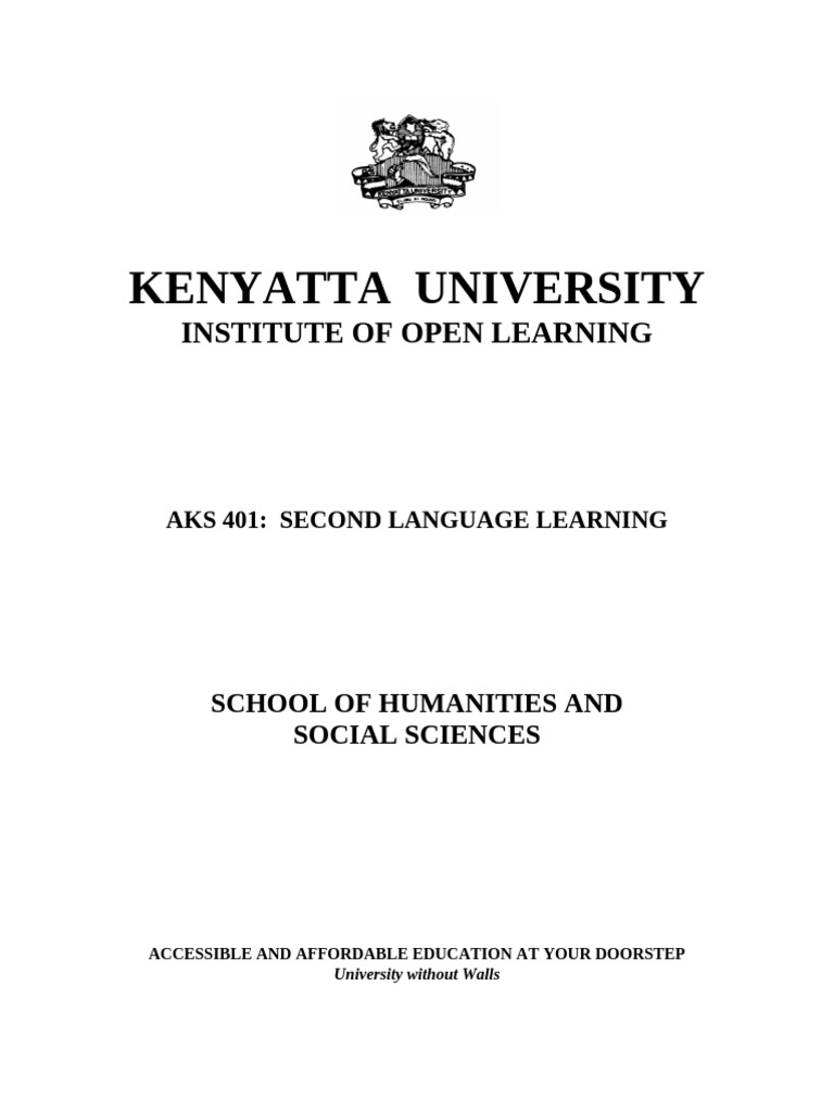AKS_401_SECOND_LANGUAGE_LEARNING | PDF AKS_401_SECOND_LANGUAGE_LEARNING | PDF